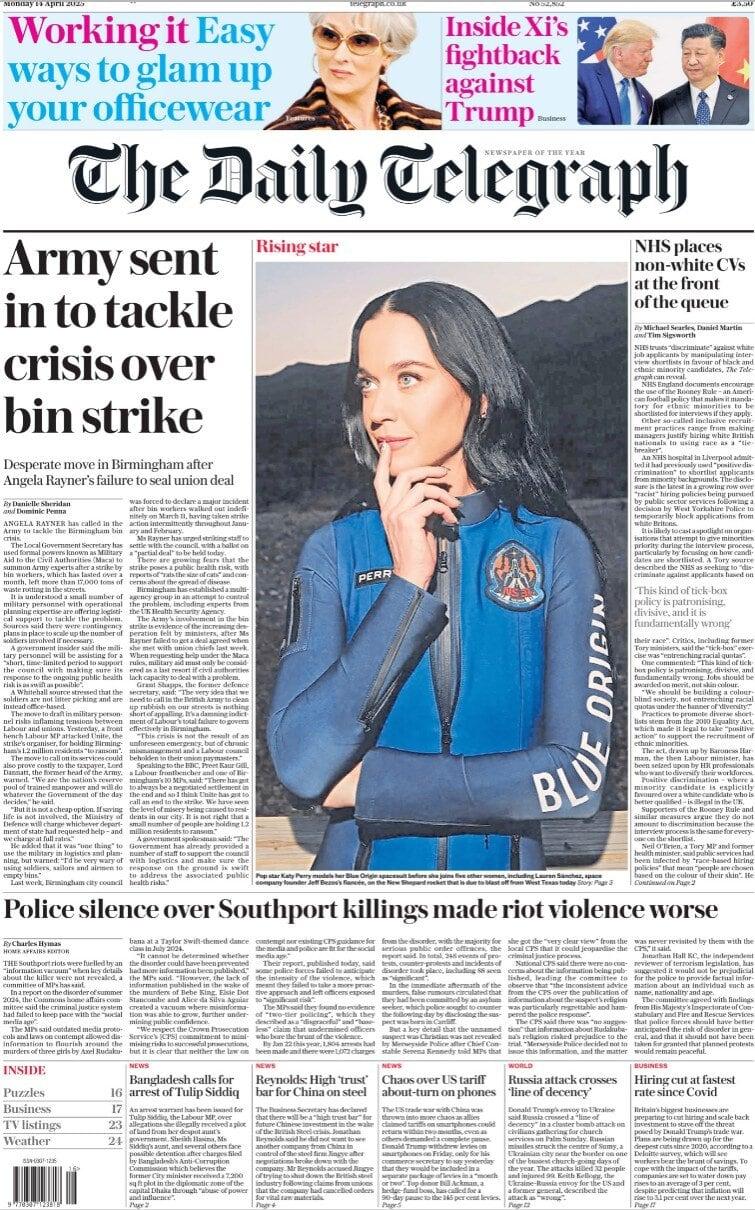The Daily Telegraph 2025-04-14 每日电讯pdf下载 - 外刊资料检索 | 58资源站