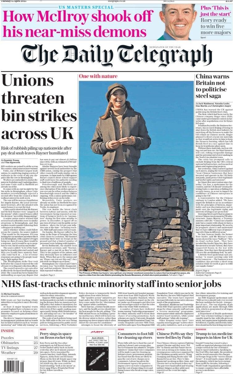 The Daily Telegraph 2025-04-15 每日电讯pdf下载 - 外刊资料检索 | 58资源站